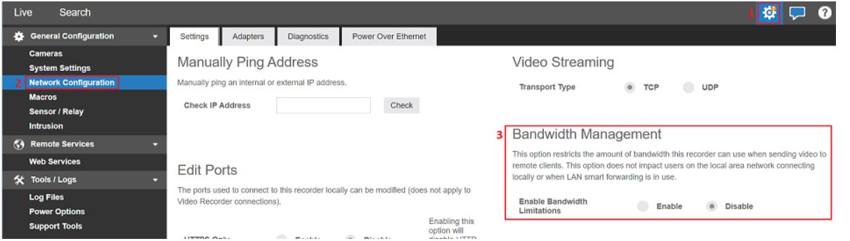 ConteraCMR | How to configure Bandwidth Management – IDIS Americas