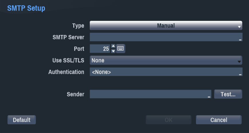 SMTP setup on Standalone Costar recorders – IDIS Americas