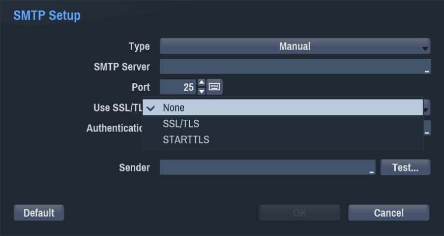 SMTP setup on Standalone Costar recorders – IDIS Americas