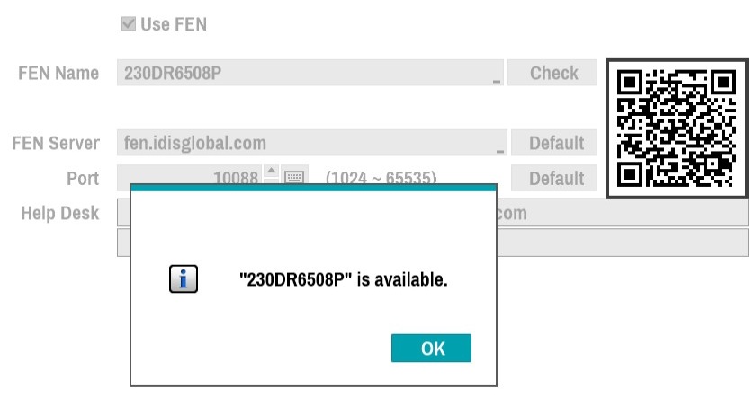DR-Series | FEN Error " Device Name check failed! – IDIS Americas